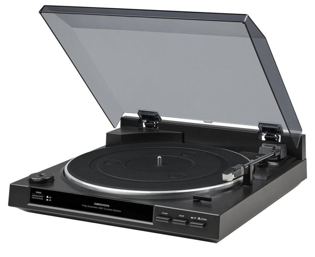 MEDION E65138 USB Schallplattenspieler (Turntable, 33/45 U/min, USB ...